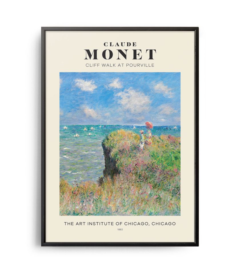 Mid-century modern Claude Monet The Cliff Walk at Pourville poster ...