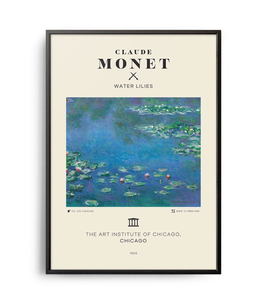 Mid-century modern Claude Monet Water Lilies poster - Weekend Poster