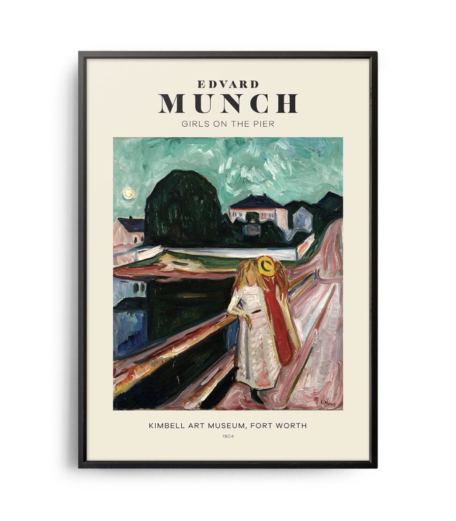 Mid-century modern Edvard Munch Girls on the Pier poster - Weekend Poster