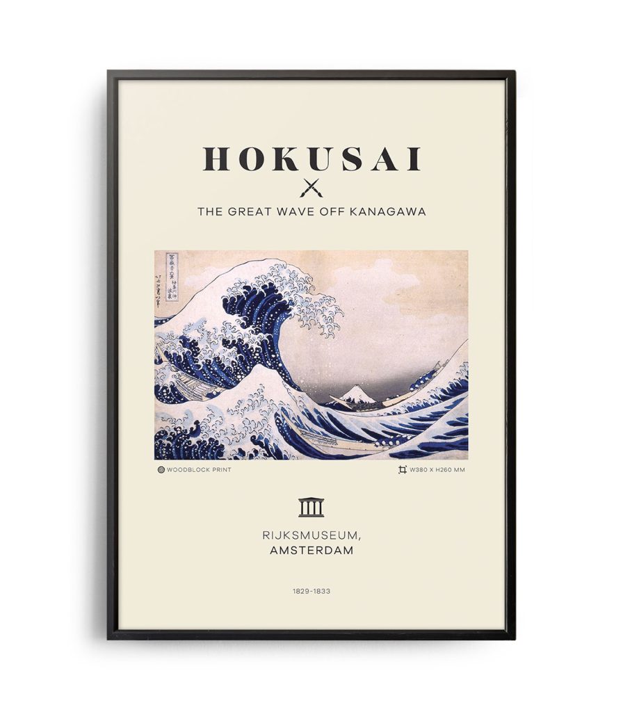 Mid-century modern Hokusai The Great Wave off Kanagawa poster - Weekend ...