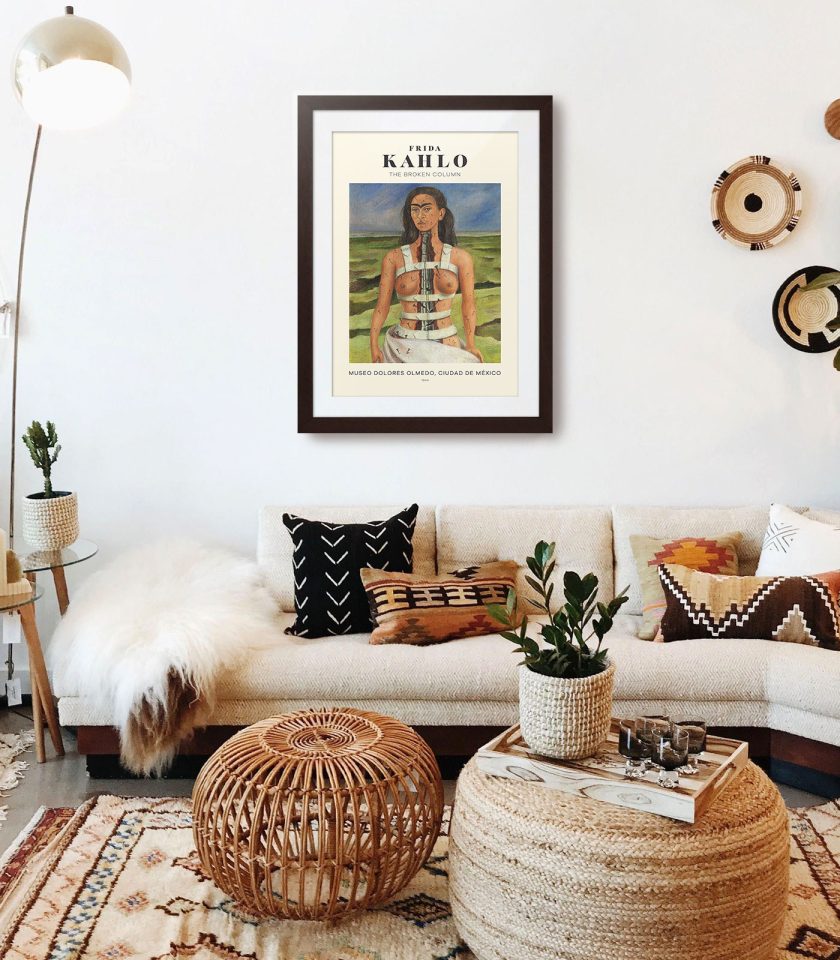 Mid-century modern Frida Kahlo The Broken Column poster - Weekend Poster