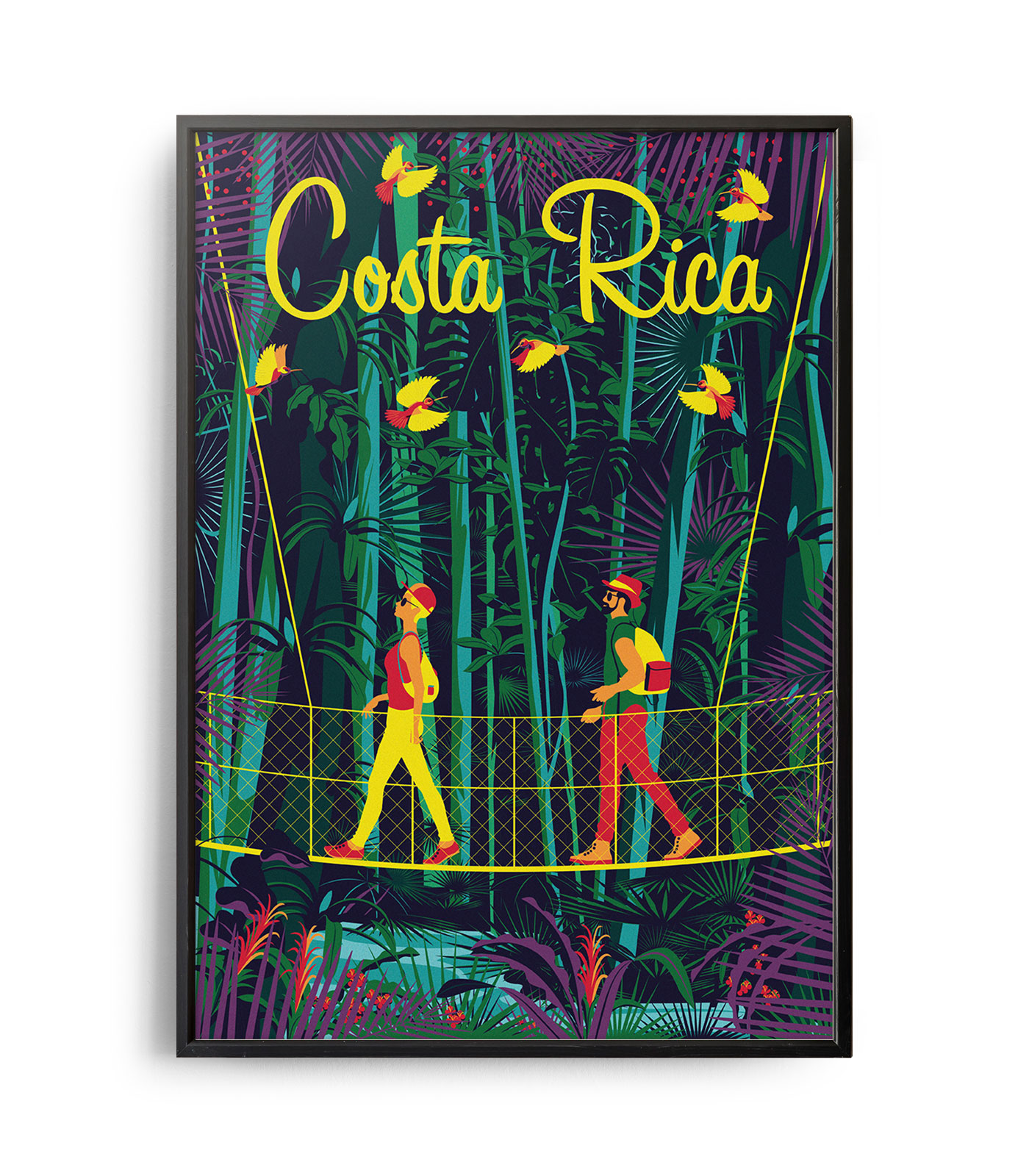 Retro art deco Costa Rica travel poster - Weekend Poster