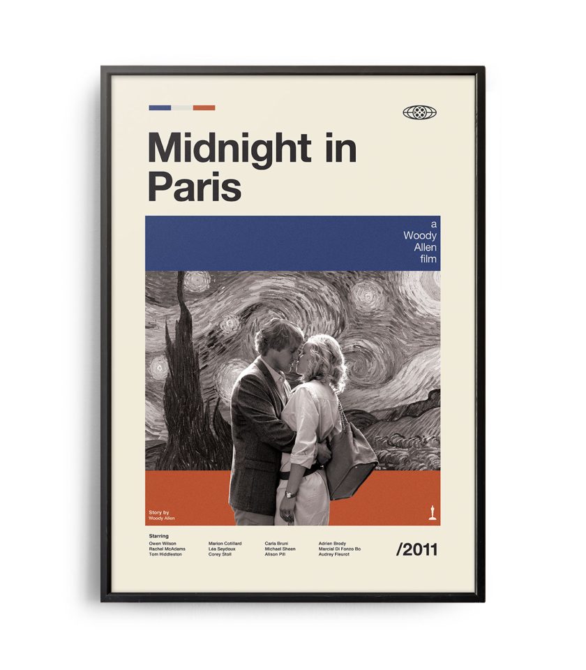Mid-century modern Midnight in Paris movie poster - Weekend Poster