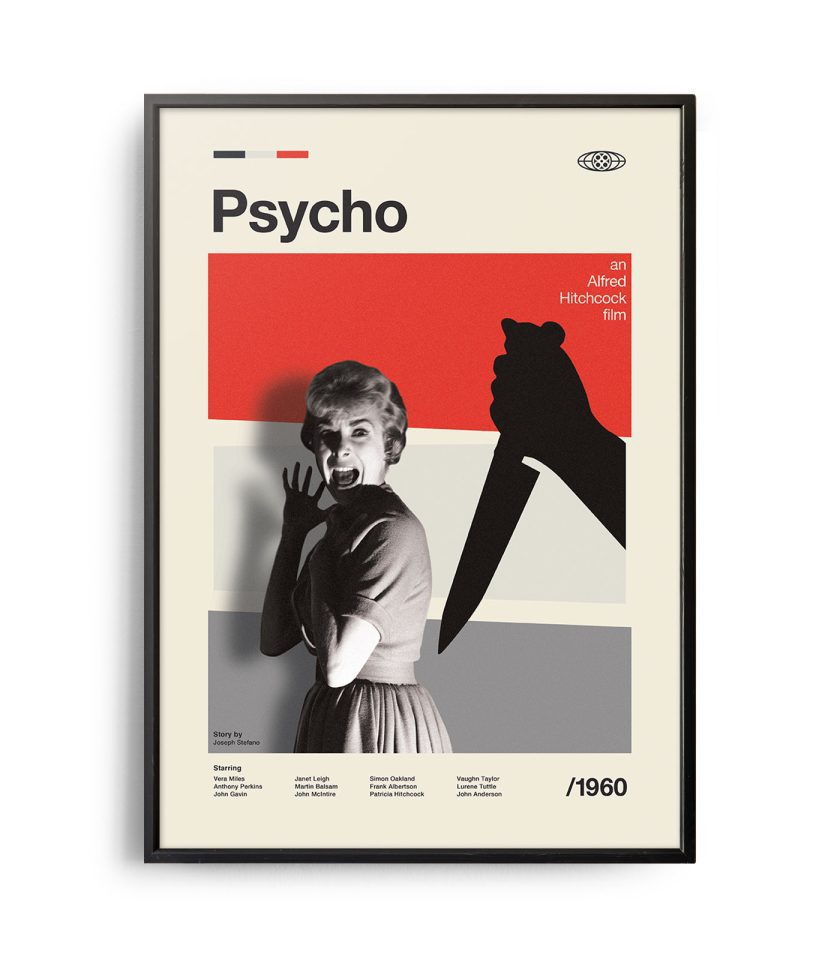 Mid-century modern Psycho movie poster - Weekend Concept