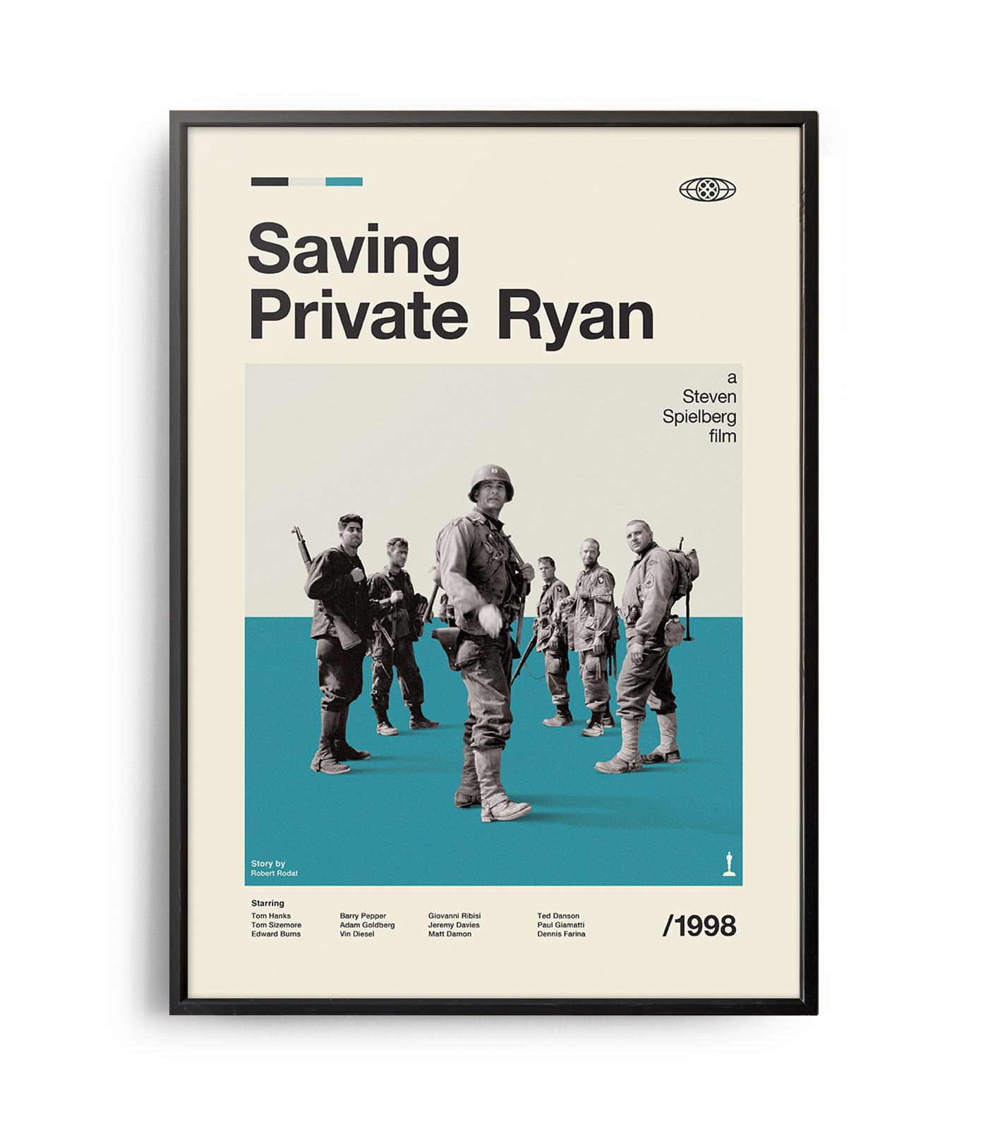 Mid century Modern Saving Private Ryan Movie Poster Weekend Poster