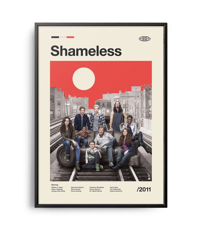 Mid-century modern Shameless TV series poster - Weekend Poster