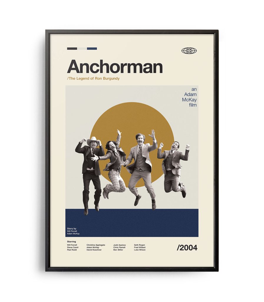 Mid-century modern Anchorman: The Legend of Ron Burgundy movie poster ...