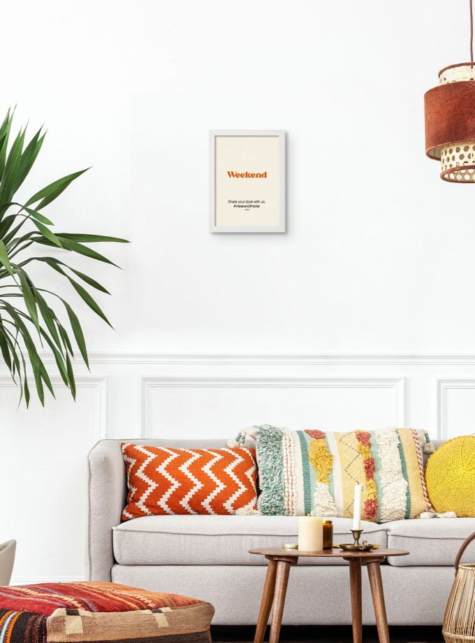 White Wooden Frame - 45x60 cm (18x24 in) - Weekend Poster